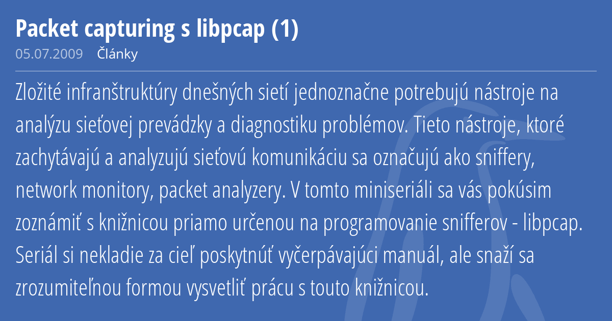 Packet capturing s libpcap (1)