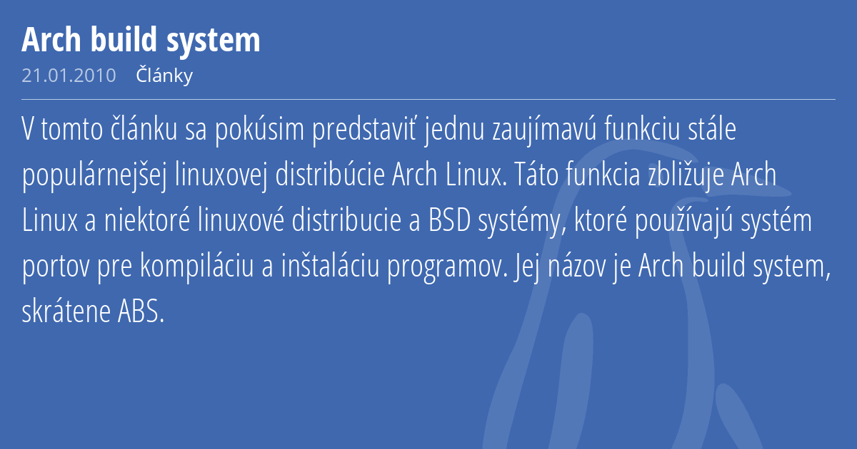 Arch build system