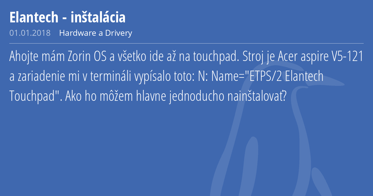 Elantech - inštalácia