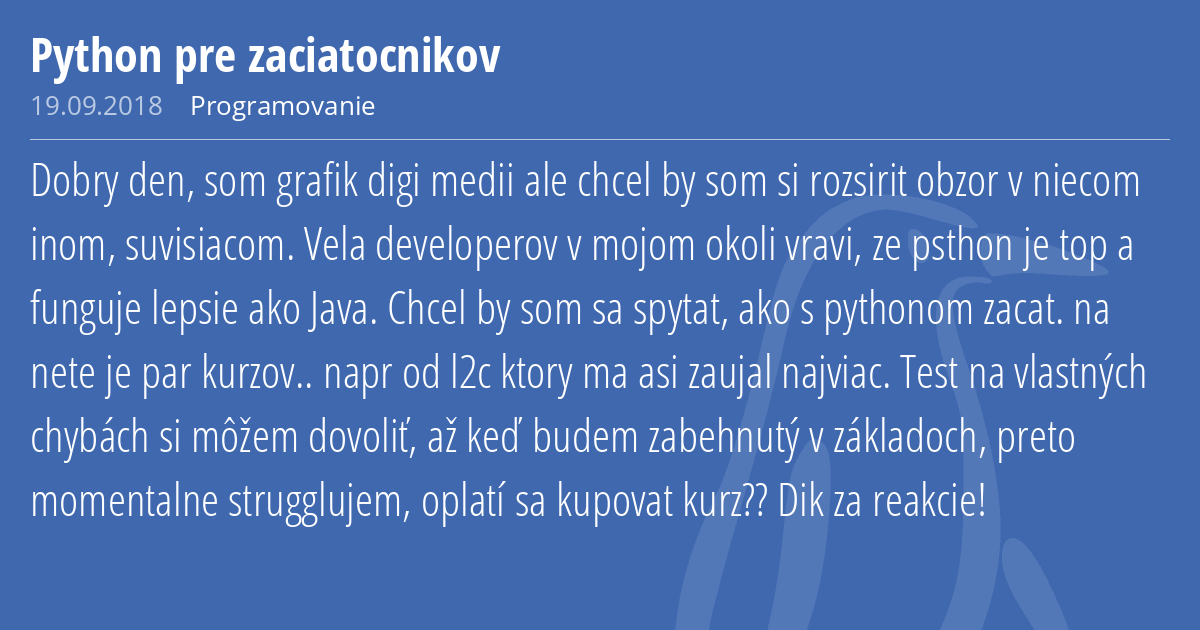 Python pre zaciatocnikov