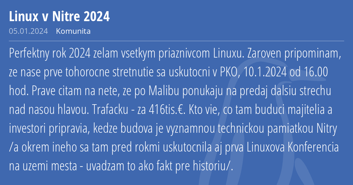 Linux v Nitre 2024