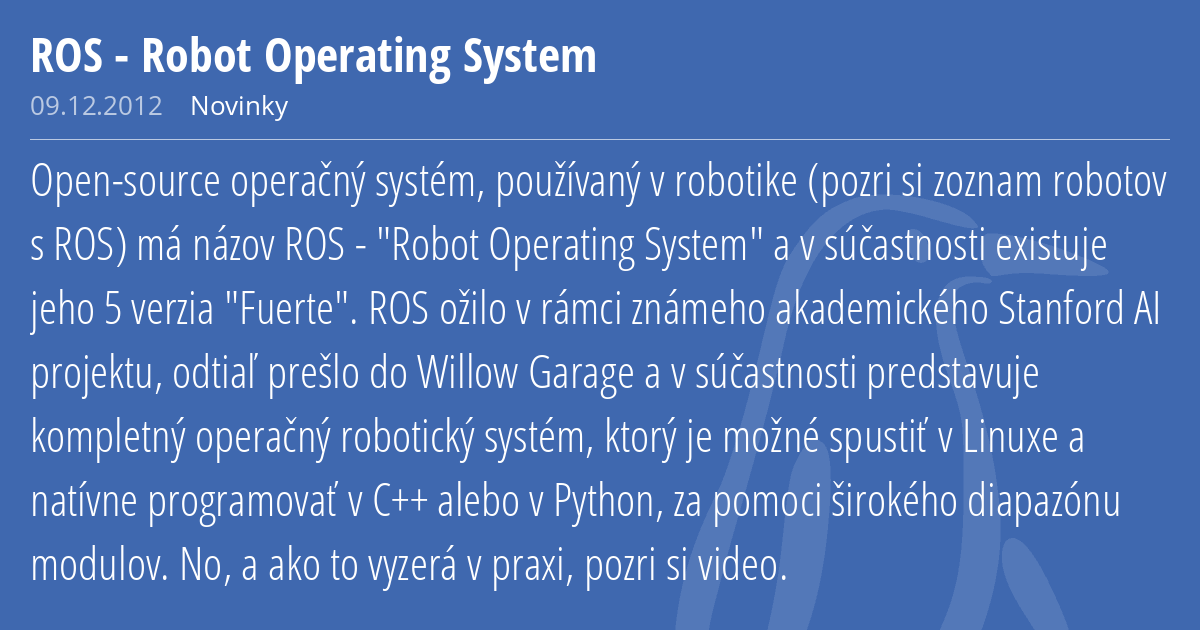 ROS - Robot Operating System