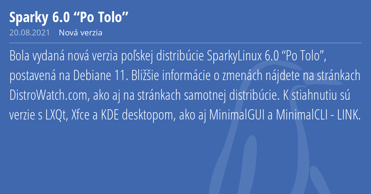Sparky 6.0 “Po Tolo”