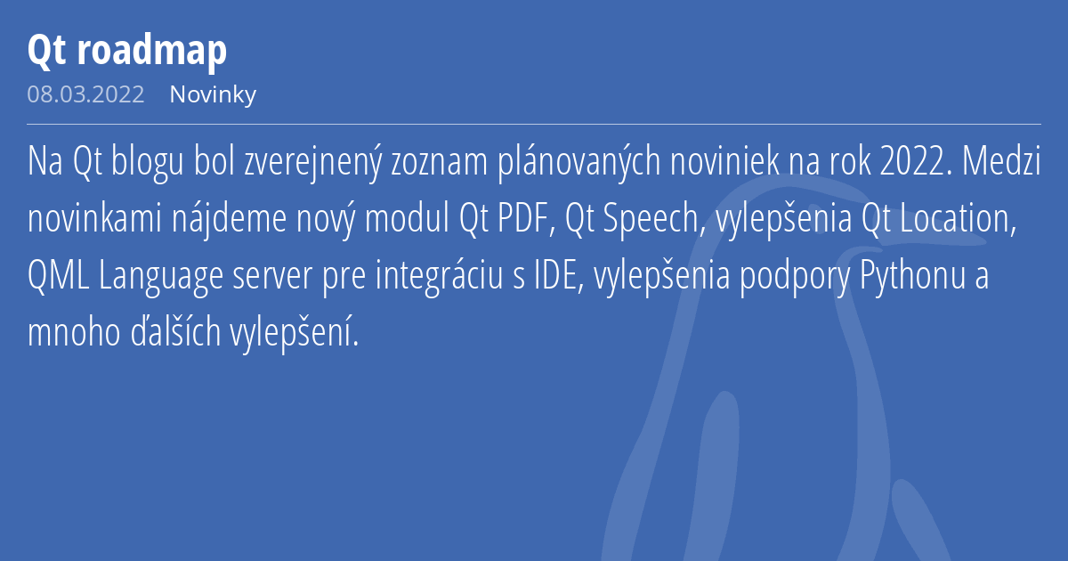Qt roadmap