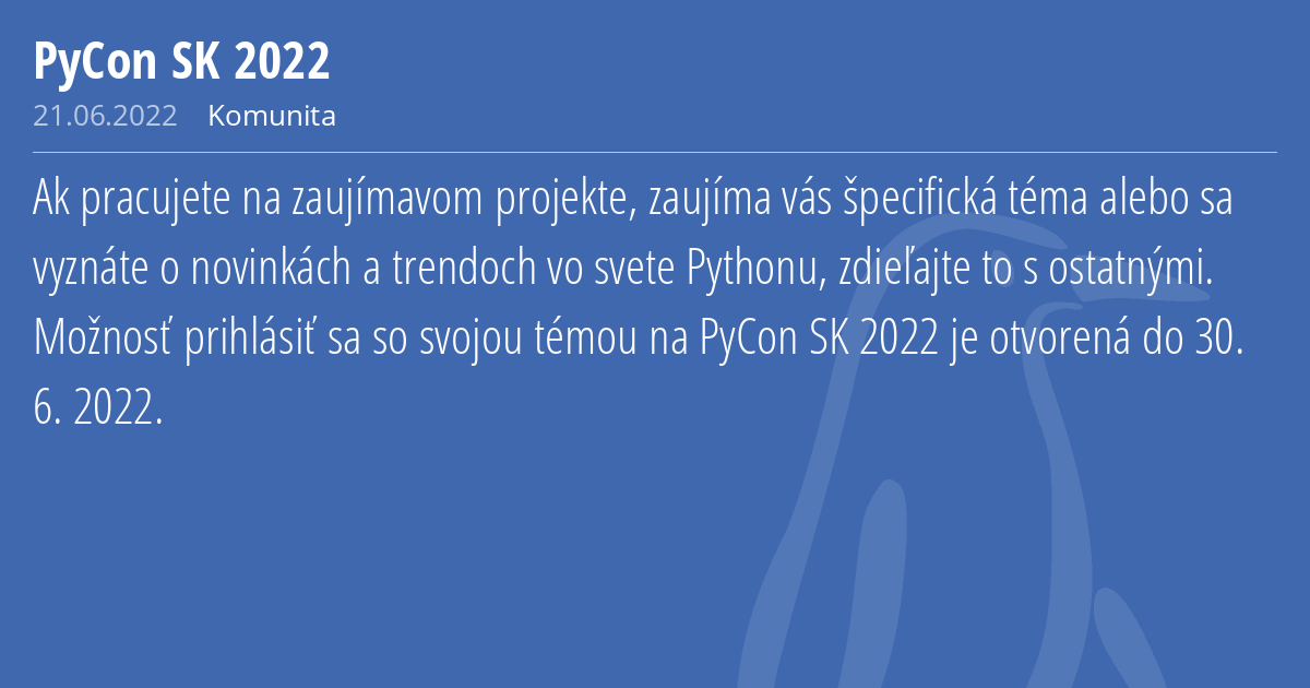 PyCon SK 2022