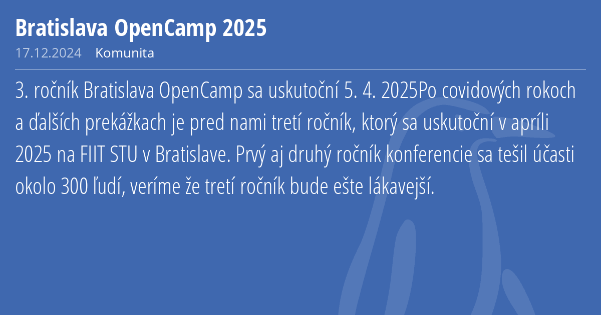 Bratislava OpenCamp 2025