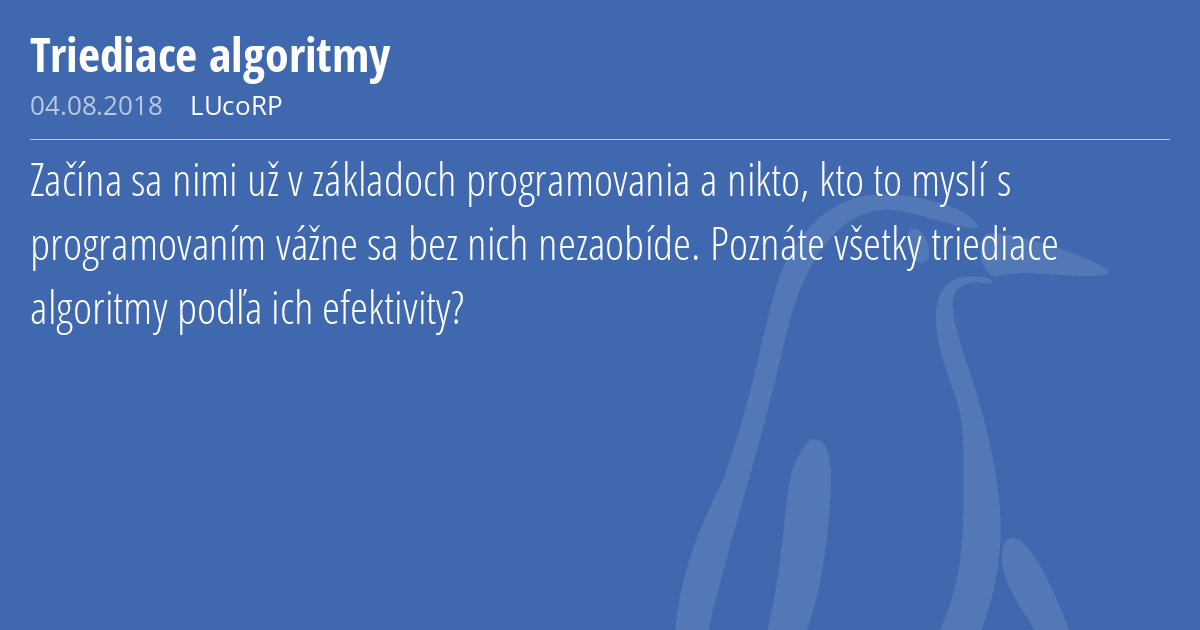 Triediace algoritmy