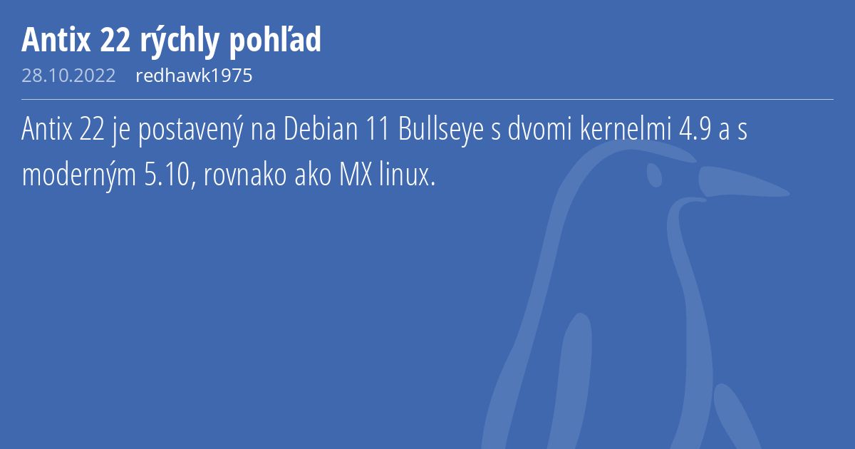 Antix 22 rýchly pohľad