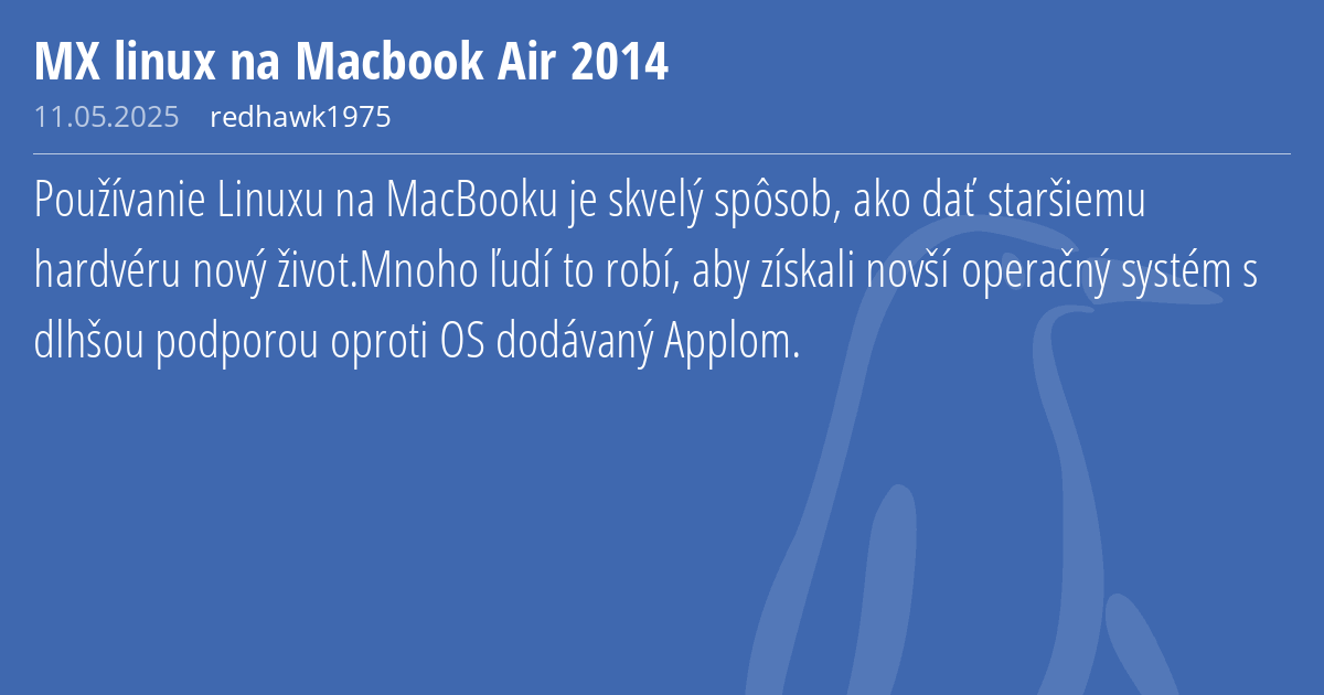 MX linux na Macbook Air 2014