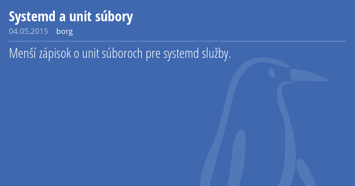 systemd-a-unit-s-bory
