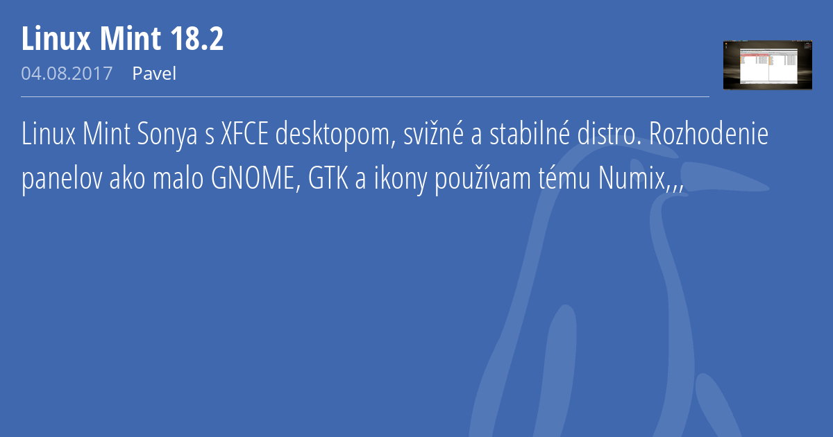 Linux Mint 18.2 | LinuxOS.sk