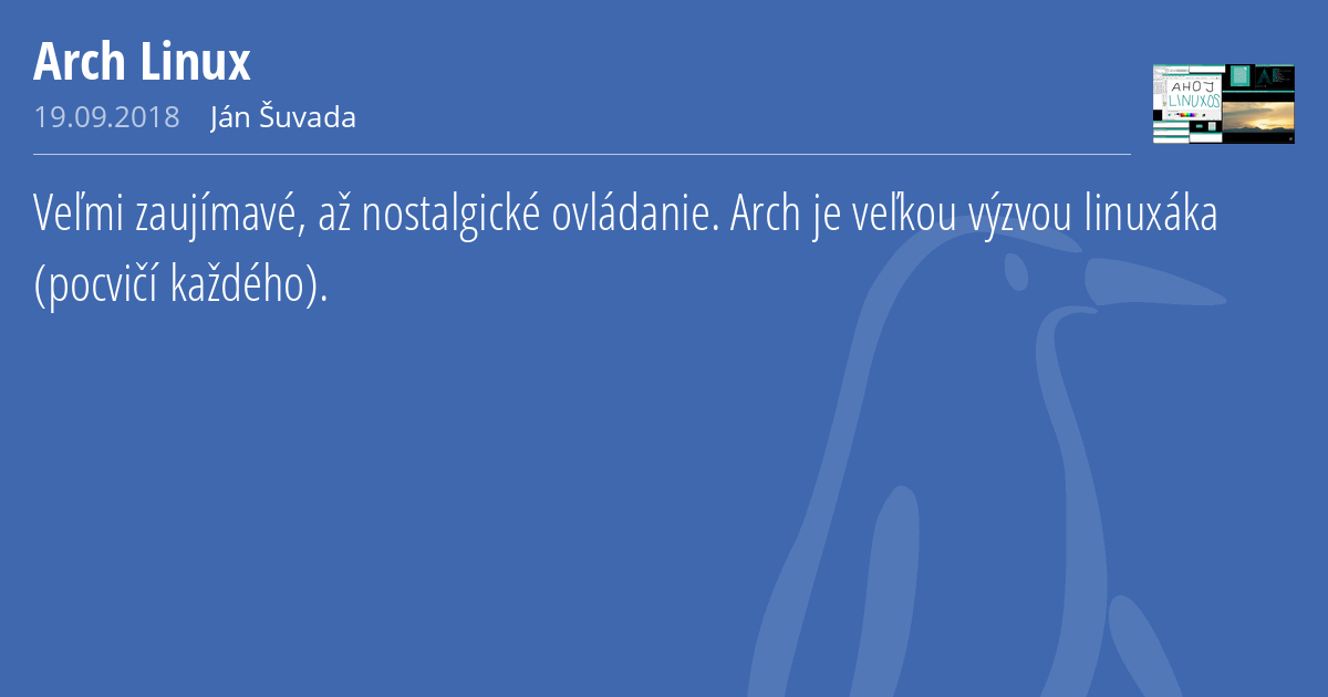 Arch Linux | LinuxOS.sk