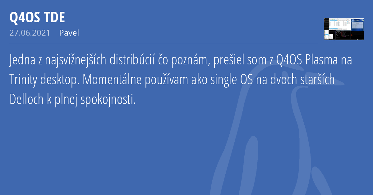 Q4OS TDE | LinuxOS.sk