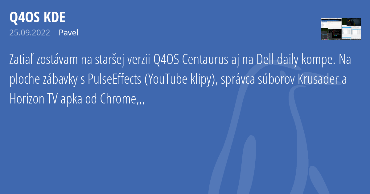 Q4OS KDE | LinuxOS.sk