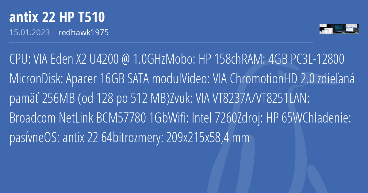 antix 22 HP T510 | LinuxOS.sk