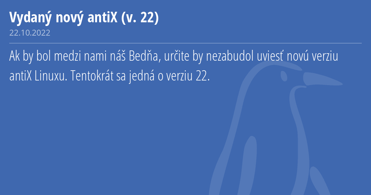 Vydaný nový antiX (v. 22)