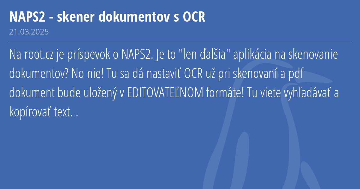 NAPS2 - skener dokumentov s OCR